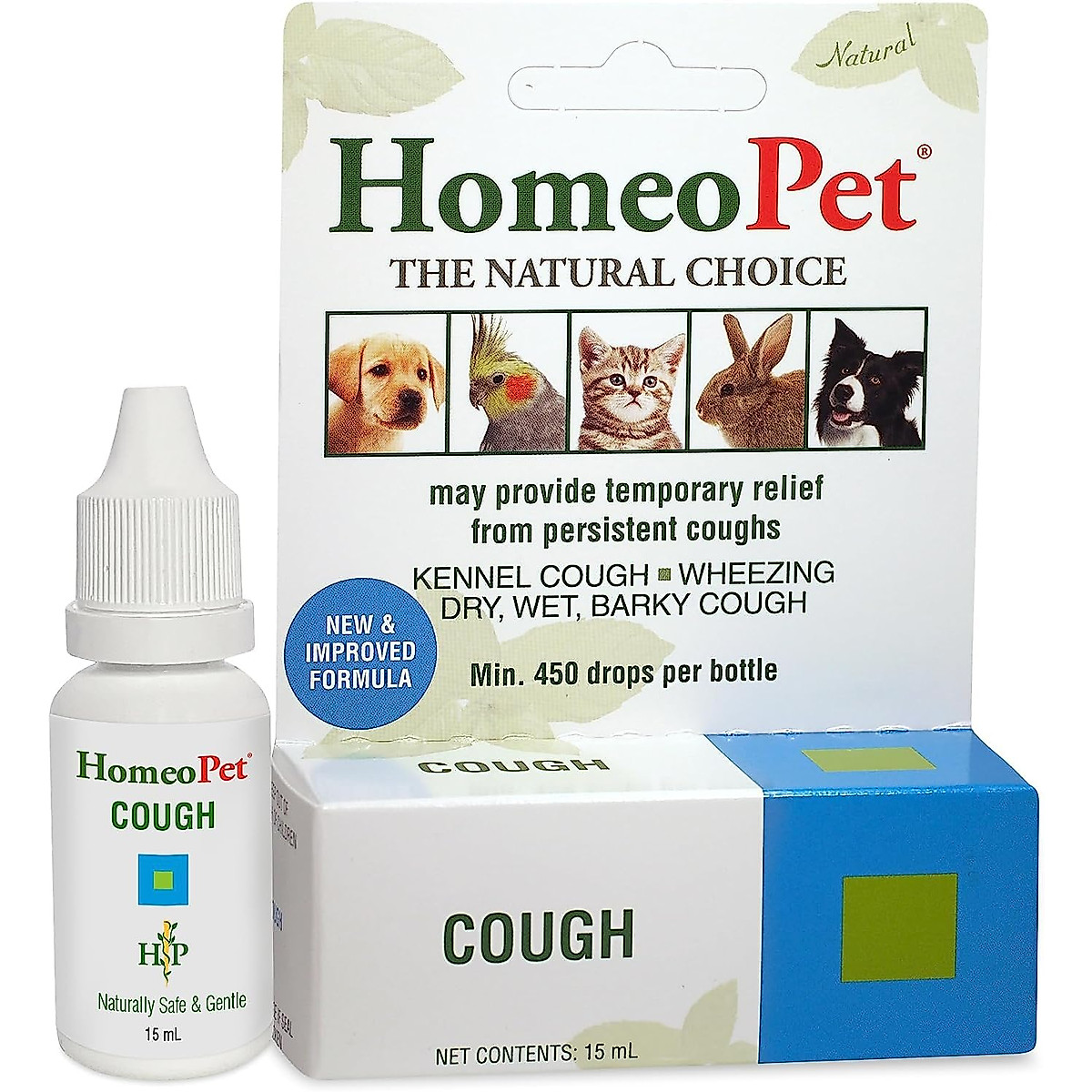HomeoPet 2 Pack of Cough, 15 milliliters each, Homeopathic Remedy for Pets' Coughs and Colds