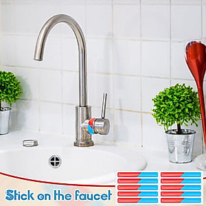 20 Pcs Hot and Cold Water Label Hot and Cold Indicator Waterproof Faucet Label Self Stick Hot Sign Cold Sign for Kitchen Bathroom Faucet Shower Escutcheon