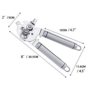 Stainless Steel Manual Can Opener, Dishwasher Safe, Manually Operated Can Opener
