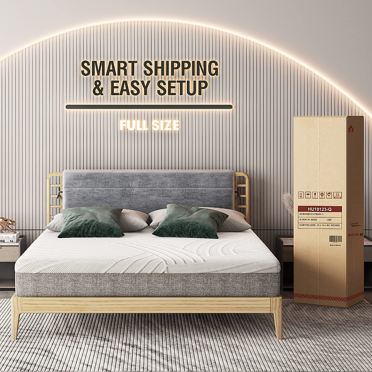 Giantex Memory Foam Mattress, 8 Inch Queen Size, Gel Infused and Bamboo Charcoal Foam for Cool Sleep, Medium Firm Mattress w/Convoluted Foam, Ventilated Hybrid Bed Mattress in a Box, 80L x 60W x 8H