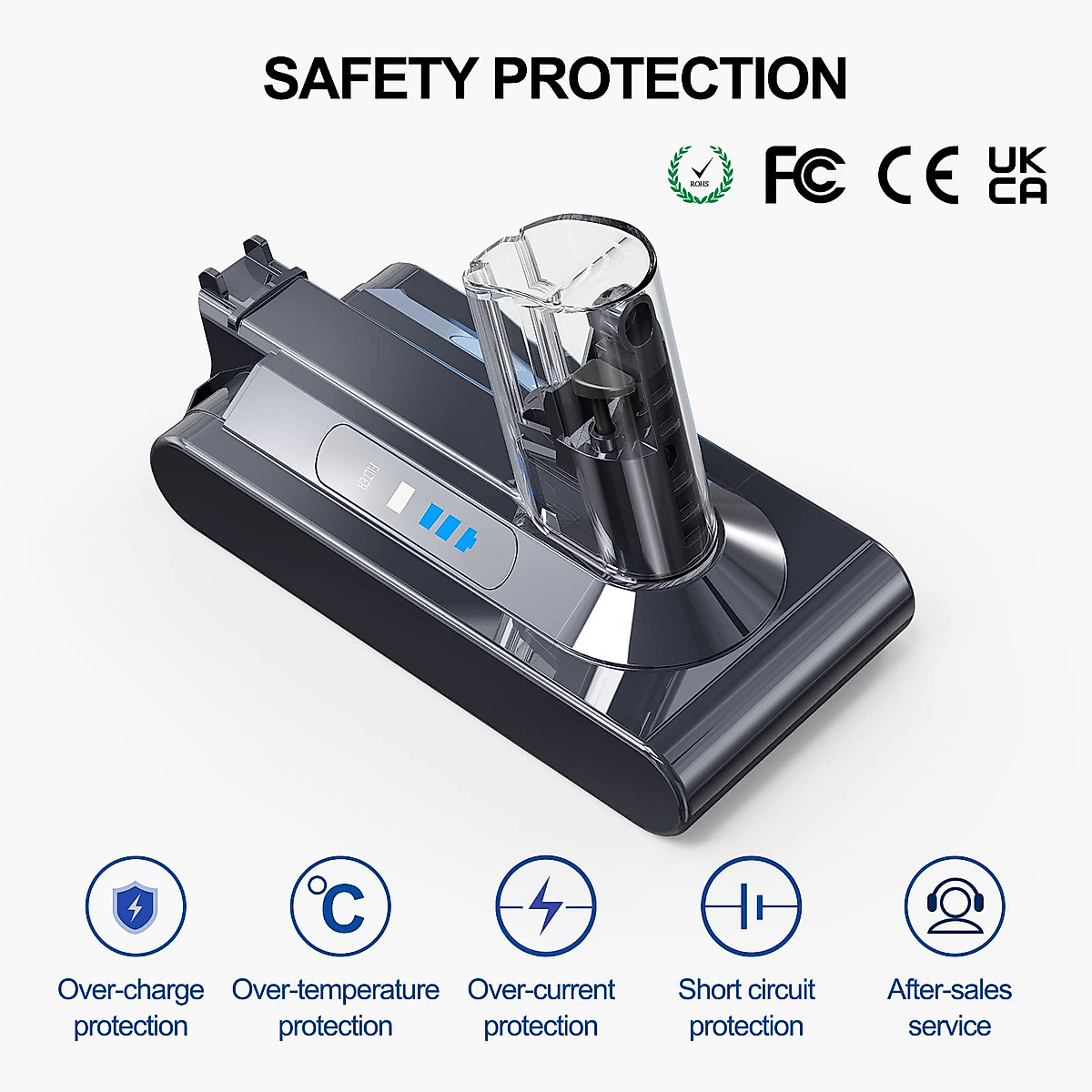 V10 Battery Replacement for Dyson, 5000mAh 25.2V V10 Battery Compatible with Dyson V10 Animal V10 Absolute V10 Motorhead V10 Fluffy SV12 Clean Cordless Stick Vacuum Cleaner（NOT FIT SV10）