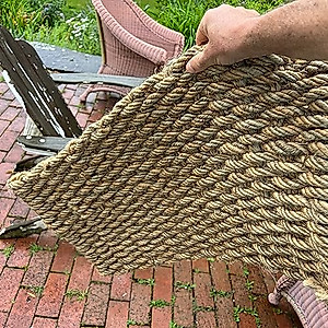 Kings County Tools Jute Rug | Woven Door Mat | Natural Fiber Jute Entry Rug | Reversible Indoor & Outdoor Doormat | Hand Braided | Safe for Decking | Soft & Durable Burlap Rag Rug Runner | 30" x 17"