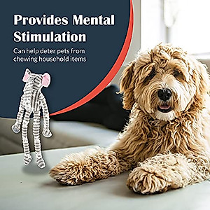 Flourish Pets 3 in 1 Multi-Layer Chew Toy for Active Dogs | Non-Toxic BPA Free Double Stitched Soft Fabric Exterior Dog Toys | Long-Lasting Dog Plush Toys - Long Leg Ellie Elephant (24″)