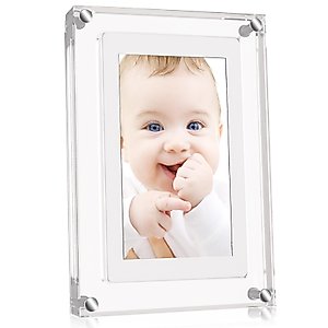 Amaboo 7 Inch Acrylic Digital Picture Frame, Motion Video Frame with Latest Transparent Design, Digital Photo Frame with Built-in 1GB Memory and 1500 mAh Battery