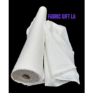 European 100% Linen White Fabric by The Yard