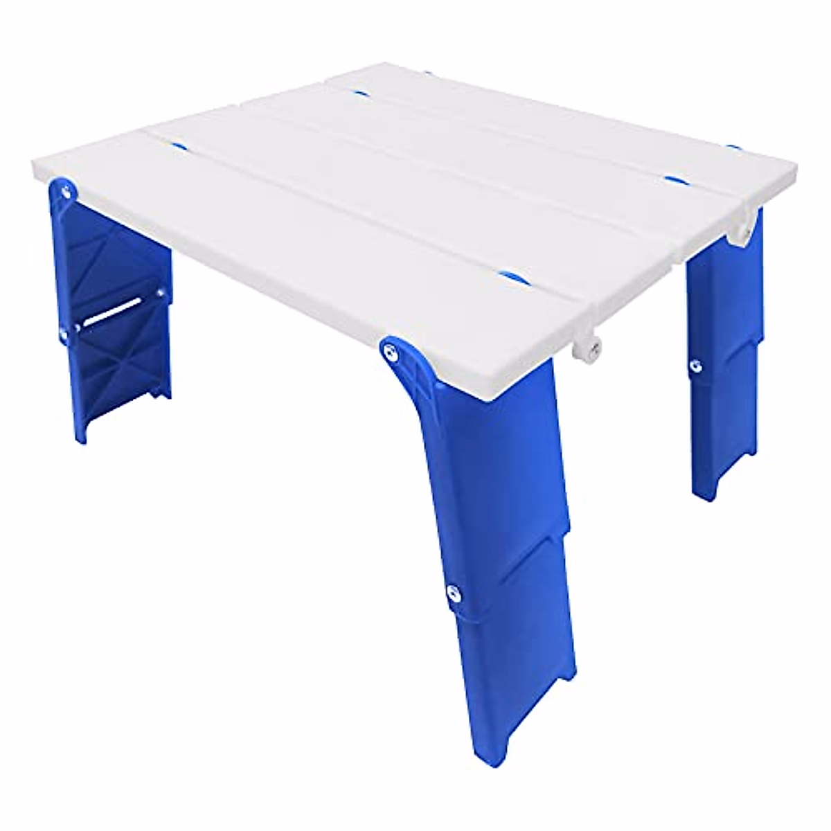 Portable Folding Beach Table for Sand Foldable Adjustable Side Table Desk for Camping Picnic BBQ with Carry Bag, Blue