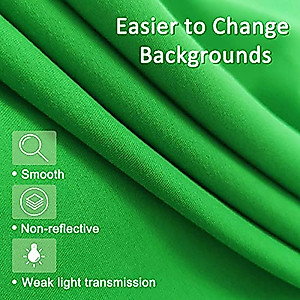 Heysliy 6.5 X 9.6 FT Green Screen Backdrop Kit with 6.5 X 6.5 FT Portable Backdrop Support Stand, Greenscreen Kit Stand with Green Cloth and 4 Spring Clamps, for Photoshoot Streaming Zoom Gaming