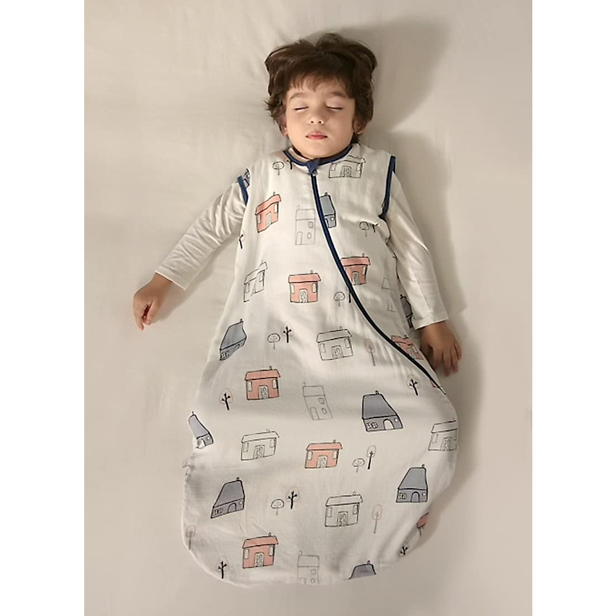 bc babycare Baby Sleep Sack 12-18M 100% Soft Organic Cotton Baby Sleeping Bag 2-Way Zipper Large Size and Space Confortable Sleeveless Wearable Blanket 29.4-33.4 Inch