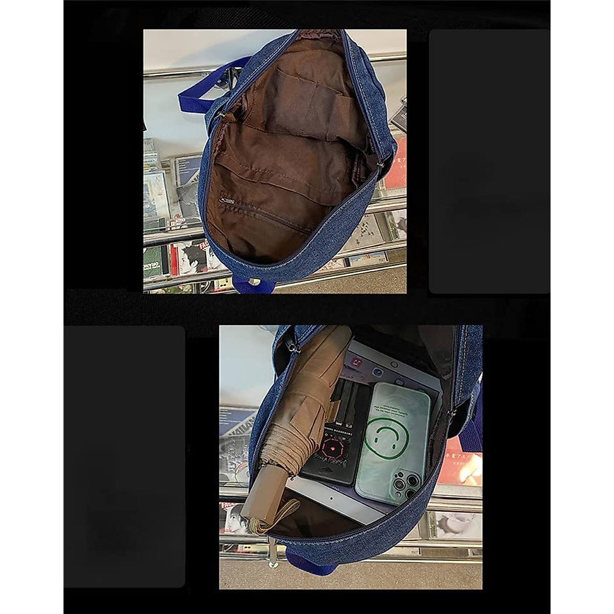 XPONNI Small Backpack Purse for Teen Girls Grunge Accessories Purse Backpack for Women Mini Backpack Purse (Light blue)