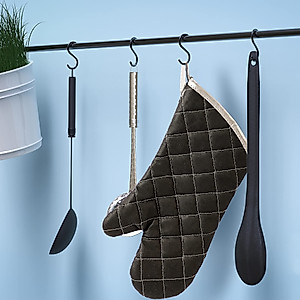 Oven Mitts Flame Retardant Mitts Heat Resistant to 425° F 15 Inch Black Color 2-Pack