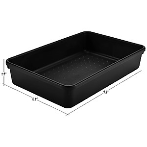 Masirs Interlocking Drawer Organizer Bins, Durable Plastic, Various Sizes for Custom Layout Design, Great for Desk Drawer, Tool Box or Garage Organization, (Black | 8-Piece Set)