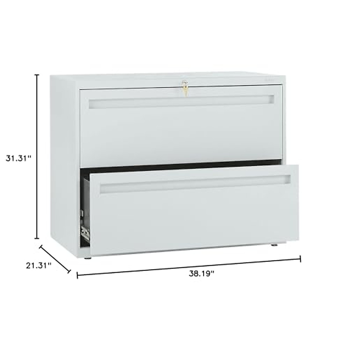 Hon 700-Series 2 Drawer Metal Lateral File Cabinet, 36" Wide, Gray (HON782LQ) Category: Metal Lateral File Cabinets