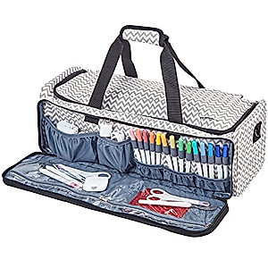 HOMEST Carrying Case for Cricut Explore Air 2/Cricut Maker/Maker 3, Carrier with Multi pockets for 12x12 Mats, Vinyl Rolls, Pens, Other Accessories, Ripple (Patent Design)