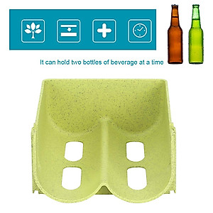 Zerodis Stackable Beer Bottle Rack, Tabletop Wine Bottle Holder for Bottles Cans Storage Organization Refrigerator Water Bottle Organizer for Kitchen Cabinet Countertops Fridge Pantry (Green)