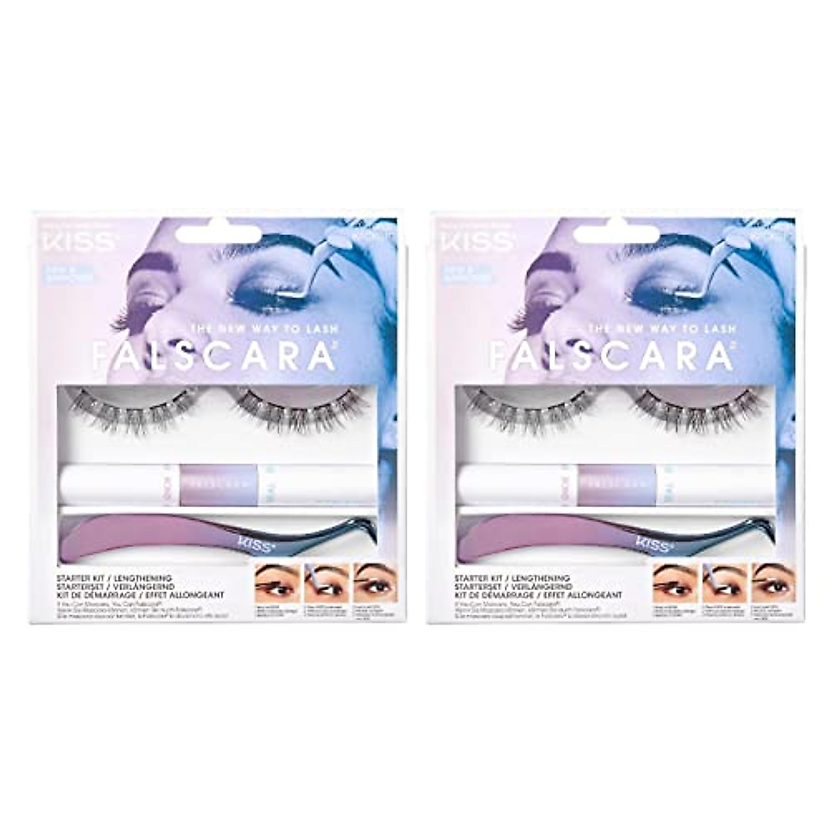 Kiss Falscara Eyelash Starter Kit Lengthening (Pack of 2)