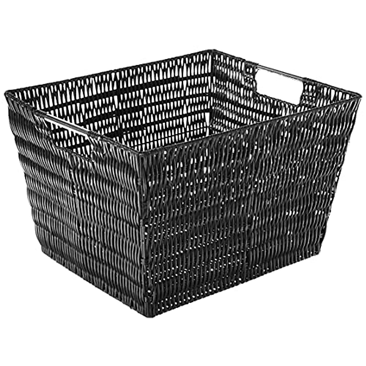 Whitmor Black Rattique Storage Tote