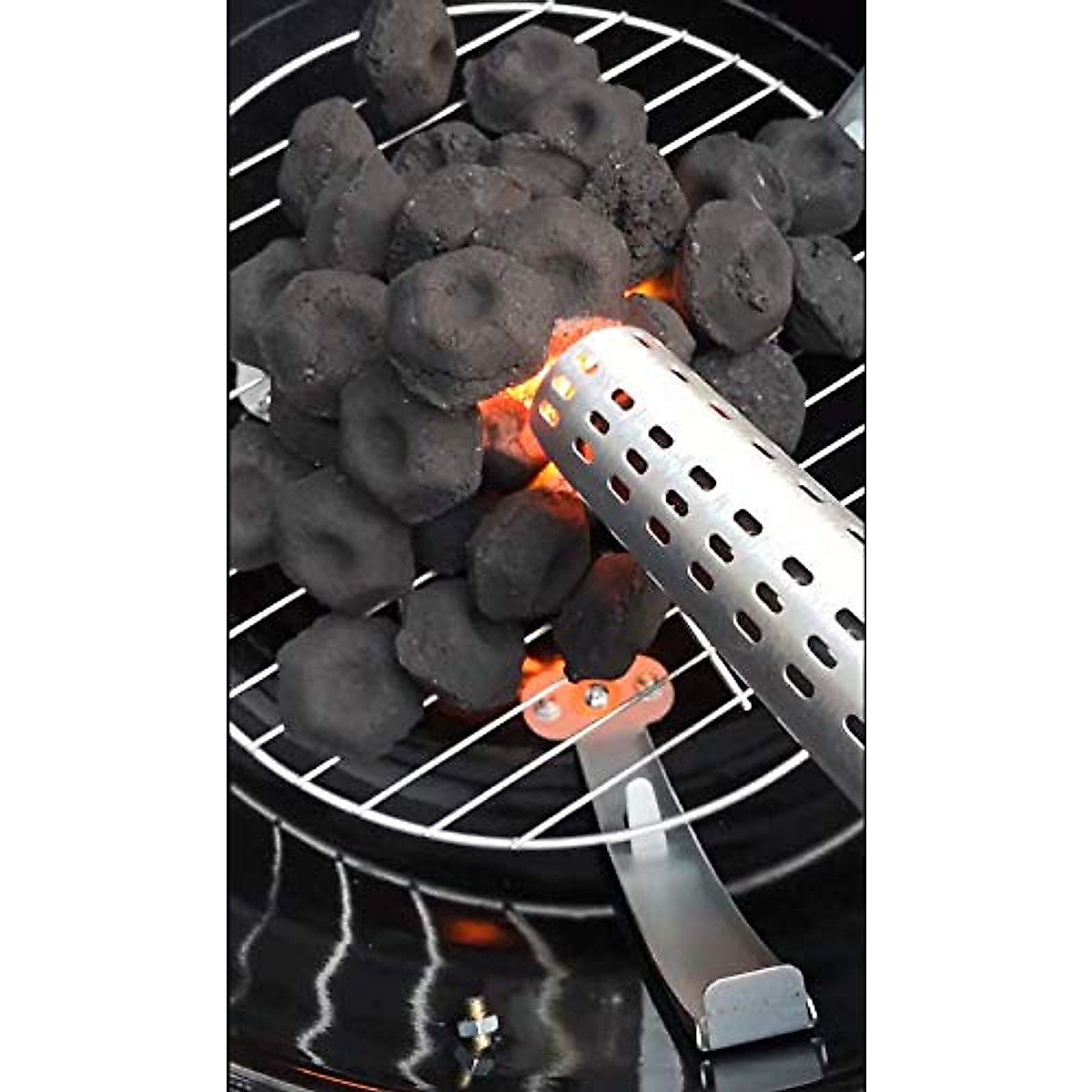 GasSaf Electric Charcoal Fire Starter Quick Lighting Charcoal, Wood for Big Green Egg, Fireplace, Fire Pits, Campfires and Others, with Built-in Blower(Mica Core)