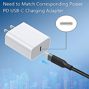 CERRXIAN 6.5ft 100W PD USB Type C Male Input to 90 Degree DC 5.5 x 2.5 mm Male Power Charging Cable for K55A K55N K501UX K53E Q550L G360 G450 G455(5525-100W)