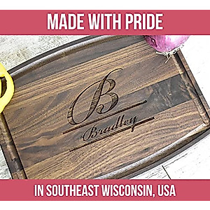 Brew City Engraving - Personalized & Custom Laser Engraved Walnut Cutting Boards - Monogram, Wedding & Family Themed Designs