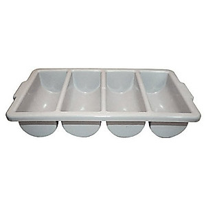 Winco PL-4B 4-Compartment Cutlery Bin, Set of 6