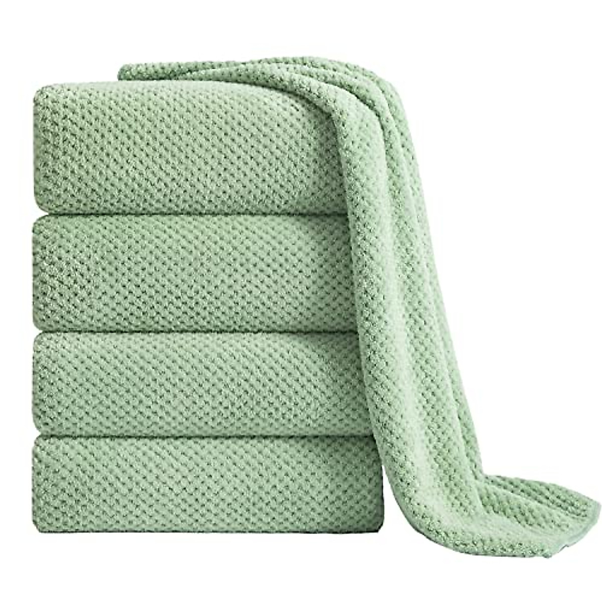 Extra Large Bath Towel Sheet Set 35x70 Inches - Oversized Bath Towels Set,Jumbo Large Microfiber - Quick Dry, Lightweight,Super Soft,Highly Absorbent Towel Set for Bathroom,Hotel,SPA,Pack of 4 (Green)
