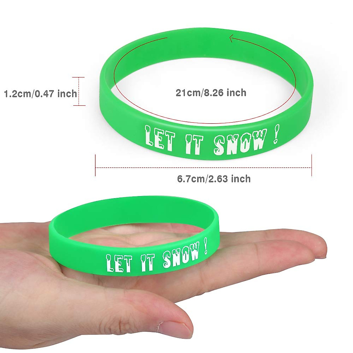 Coogam 40PCS Christmas Silicone Bracelets, Xmas Rubber Wristbands Accessories Gift for Kids Adults Stocking Stuffers, New Year Holiday Decoration Wrist Band Party Supplies Favors