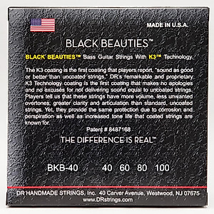 DR Strings BLACK BEAUTIES Bass Guitar Strings (BKB-40)