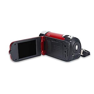 Handheld Video Camcorder FHD 16x Digital Zoom, Tragbar DV Digital Camera with COMS Sensor, Builtin Speaker, 270 ° Rotary Screen, Video Camera for Kids(Red)
