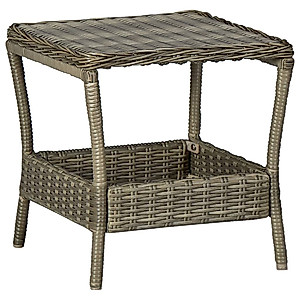 vidaXL 3-Piece Adjustable Patio Lounge Set with Tea Table - Durable Poly Rattan Construction, Brown Frame with Black Cushions - includes Reclining Chairs for Comfort - Modern Outdoor Furniture