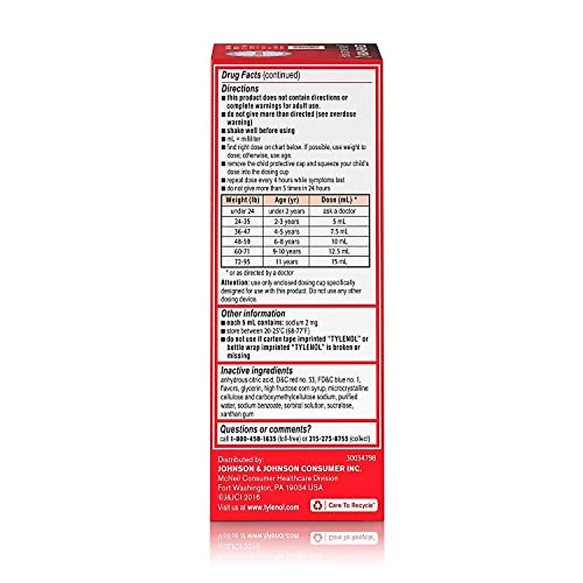 TYLENOL Children's Oral Suspension Grape Splash Flavor 4 oz