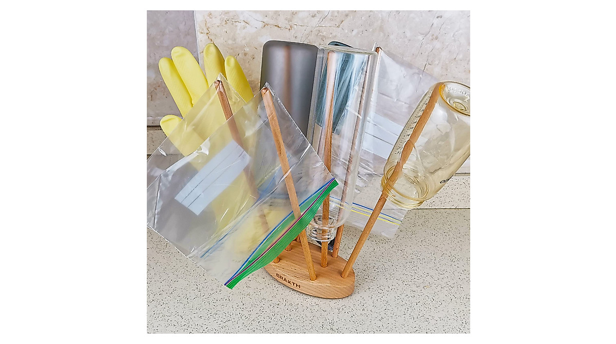 CRAKTH Reusable Bag & Bottle Drying Rack | Save Space