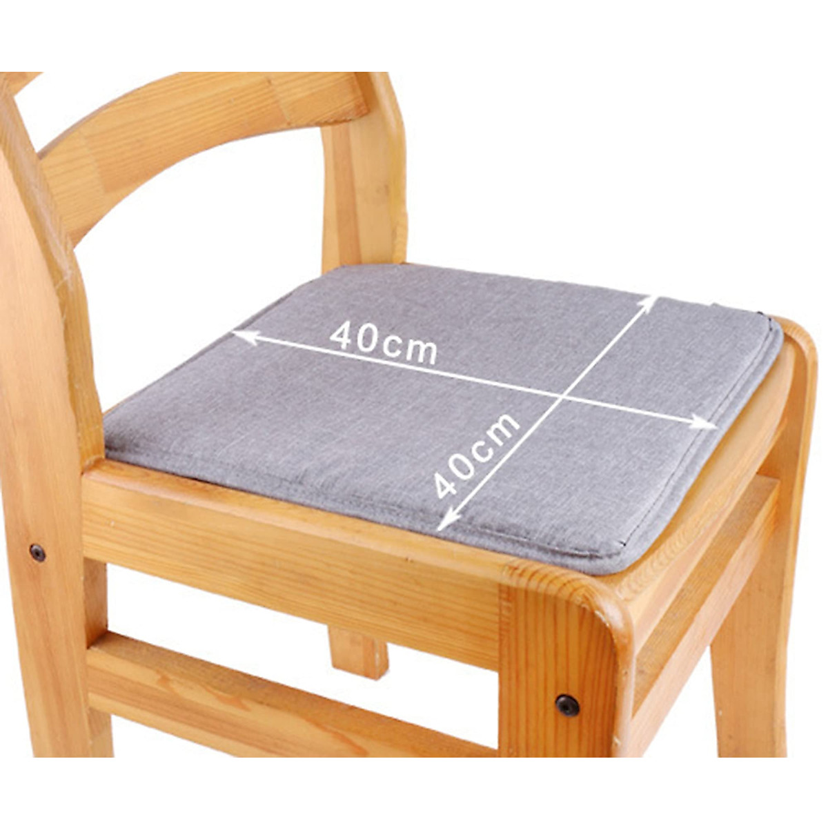 Hruile Set of 2 Chair Cushions, Kitchen Dining Chair Pads with Straps, 40 x 40cm Seat Pads Seat Cushions for Indoor Outdoor Living Room Home Garden Office,Brown