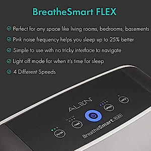 Alen BreatheSmart FLEX HEPA Air Purifier, Medical Grade Filtration H13 True HEPA for 700 SqFt, 99.9% Airborne Particle Removal, Air Purifier for Allergens, Dust, Mold, Pet Dander, (Brushed Stainless)