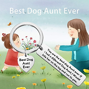 ENSIANTH Dog Aunt Gift Best Dog Aunt Ever Keychain Special Aunt Gift Dog Lover Gift (Dog Aunt Keychain)