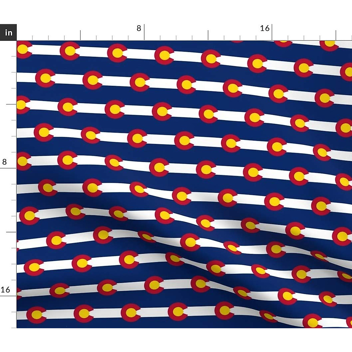 Spoonflower Fabric - Colorado Flag Flags USA United States America Printed on Petal Signature Cotton Fabric by The Yard - Sewing Quilting Apparel Crafts Decor