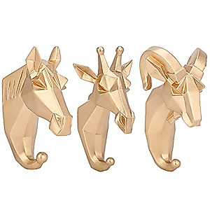 Keenso Animal Wall Coat Hooks, Animal Shape Wall Coat Hook, Coat Hook for Bathroom, Bedroom, Kitchen, Hallway or Hallway, (Horse)