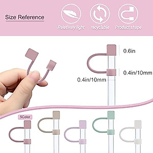 5-Pack Silicone Straw Covers Compatible with Stanley Cups - Dust-Proof Straw Caps for 40 oz Tumblers and Water Bottles