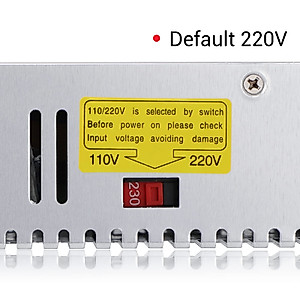 DROK 24V Power Supply, AC 110V/220V to DC 0-24V 20A 480W Buck Converter, Variable Adjustable Adapter Regulated 5V 12V 24V Volt Switching Voltage LED Transformer 20A Amp Charger for Computer Lab