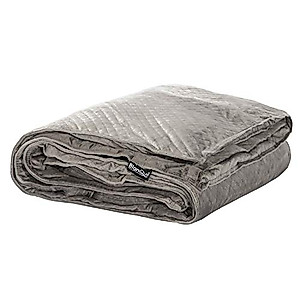 BlanQuil Quilted Weighted Blanket (Grey 20lb) W/Removable Cover, 48x72, Grey-20lb
