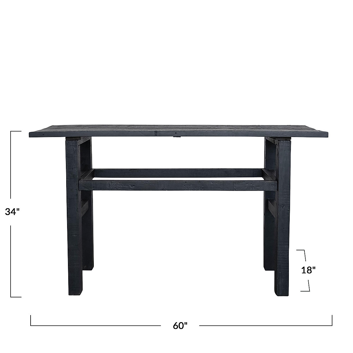 Creative Co-Op, Black Rustic Reclaimed Wood Console Table