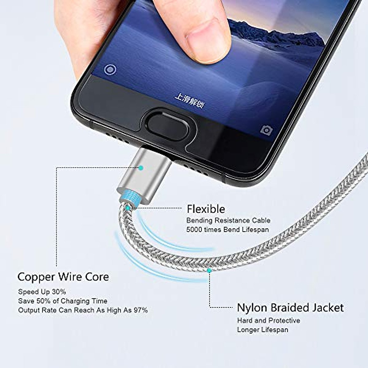 KCgrape Charger Cord for LG V40 V35 Q7 G8 G7 Thinq K51 Q70 V60 G6 Stylo 6 4 5 Stylo6 Stylo5,V30,V20,Velvet 5G,K92 G8X Wing,Fast Charge Power Cable,USB C Charging Wire 3FT 6FT 4Pack