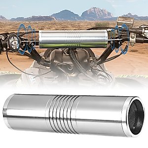 KEMIMOTO Motorcycle Speaker, ATV Motorcycle Stereo Speaker, Waterproof Motorcycle Radio Sound Bar 0.7-1 in, 60 Watts Max Built-in Amplifier, AUX in, USB, Bluetooth-Compatible, FM Radio, Silver