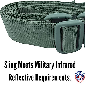 Premium USA Made Rifle Sling with Flat Tubular Webbing for Superior Comfort and Strength. 100% USA Made by Blu Collar Workers
