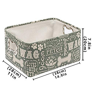 Canvas Storage Basket Toy Bin Organizer with Metal Handles - Idea for Organizing Toy Storage, Baby Toys, Kids Toys, Dog Toys, Baby Clothing, Children Books, Gift Baskets - Green