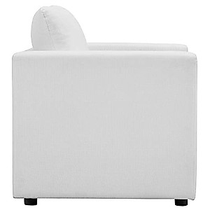 Modway Activate Contemporary Modern Fabric Upholstered Accent Lounge Armchair In White