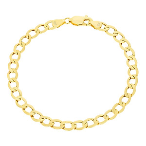 Nuragold 10k Yellow Gold 5.5mm Cuban Curb Link Chain Bracelet, Mens Womens Jewelry 7" 7.5" 8" 8.5" 9"
