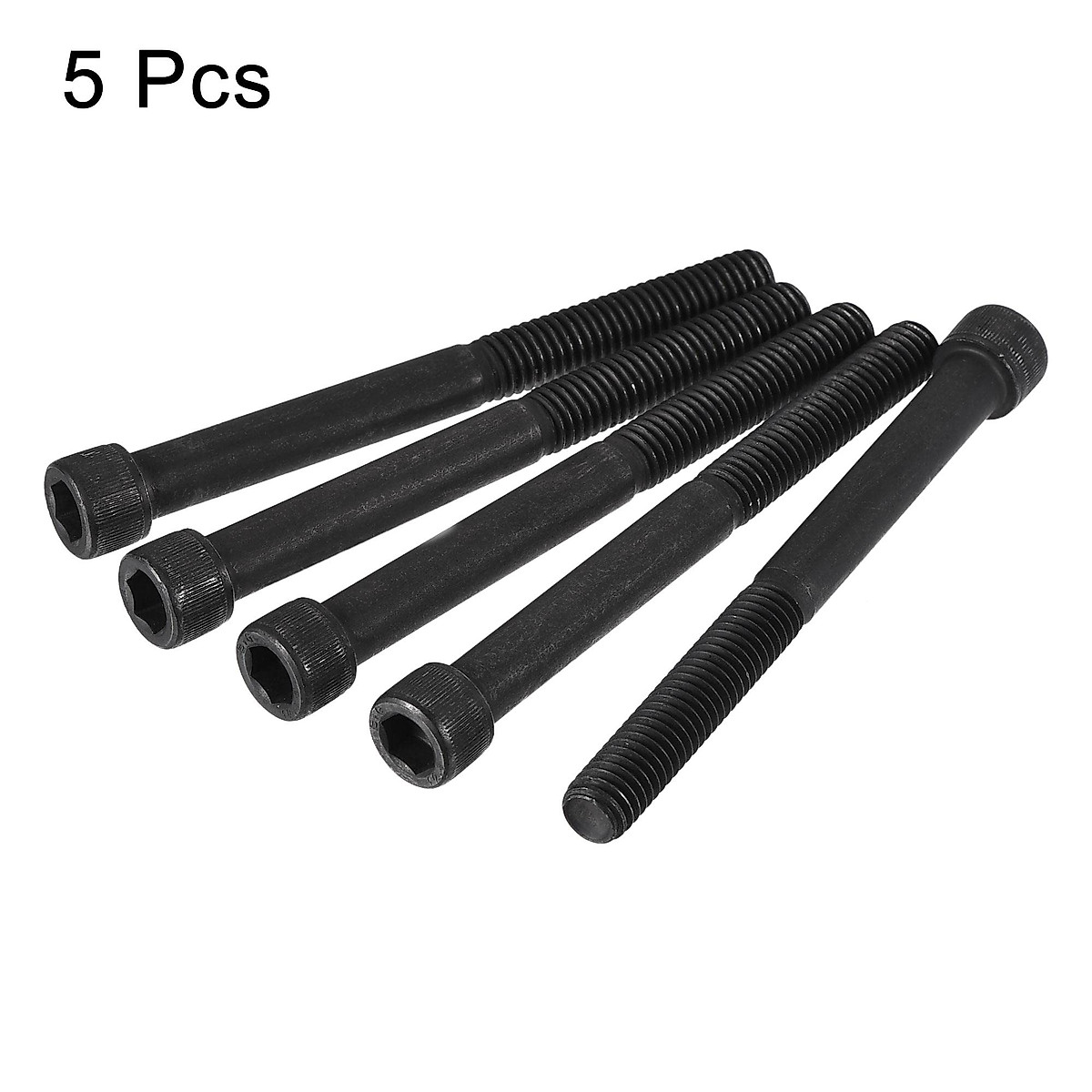 uxcell 3/8-16x4" Hex Socket Head Cap Screw Bolts 12.9 Grade Alloy Steel 5pcs