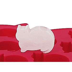 LYWOO Cat Shaped Silicone Ice Cube Molds and Tray, Pack of 2