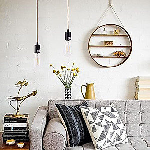 GRUENLICH Plug in Pendant Lighting, Hanging Light Kit with ON/Off Switch, 15 Feet Cord, Bulbs Not Included, Bronze, 3-Pack