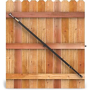 True Latch 9' Telescopic Gate Brace - Wood Privacy Fence Anti Sag Gate Brace Kit - Gate Hardware Kit for Outdoor Wooden Fence Gates, 1 PATENTED USA made brace (9' Telescopic (56" - 108"), Black)